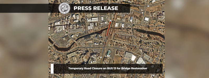Temporary Road Closure on BUS 13 for Bridge Restoration
